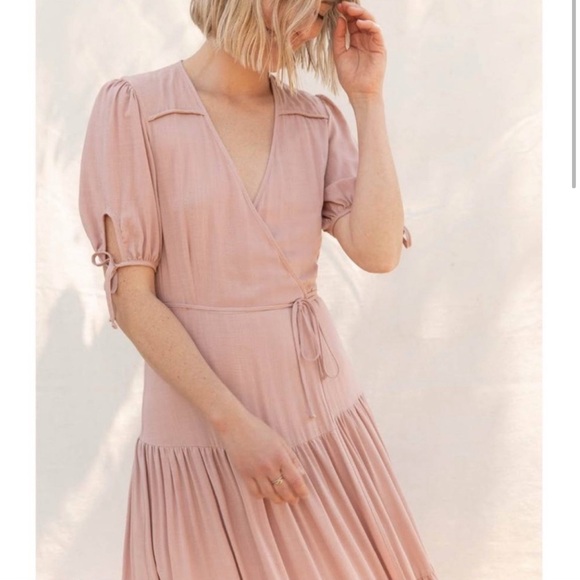 Christy Dawn | Dresses | Christy Dawn Augusta Wrap Dress Blush Puff ...